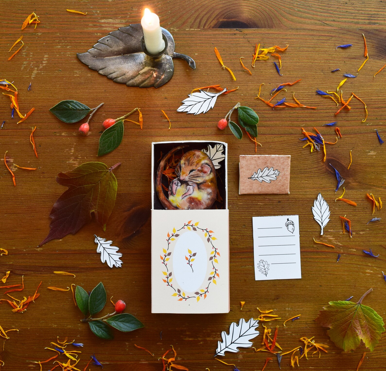 Winter Nap Play Set Autumn Play Nature Table Autumn Gift Plus - Etsy