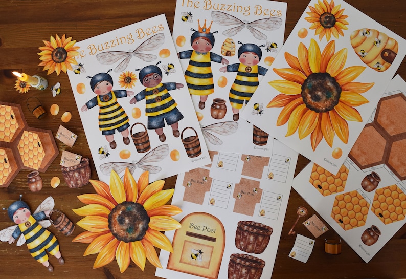 The Buzzing Bees With Beehive Play Set Ready for Download - Etsy