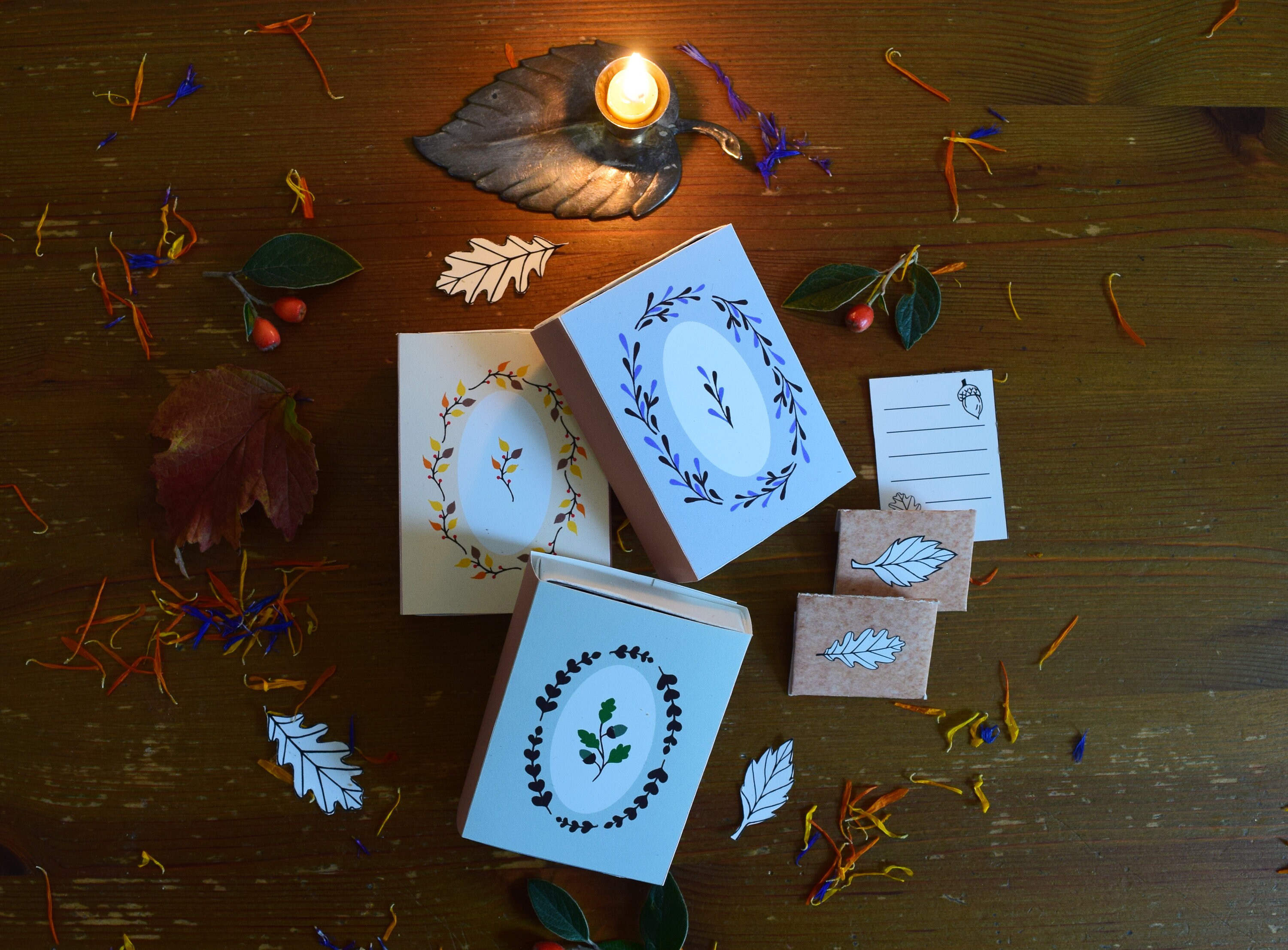 Winter Nap Play Set Autumn Play Nature Table, Autumn Gift Plus Card - Etsy