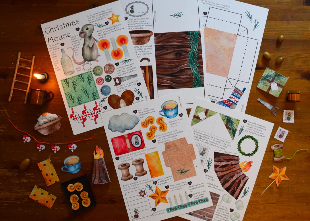 Christmas Mouse Advent Calendar or Play Set 25 Easy Crafts / Activities ...