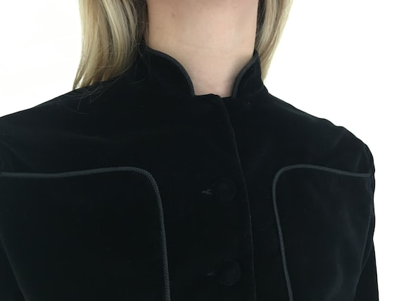 Vintage 60s Victorian Black Velvet Jacket - Gem