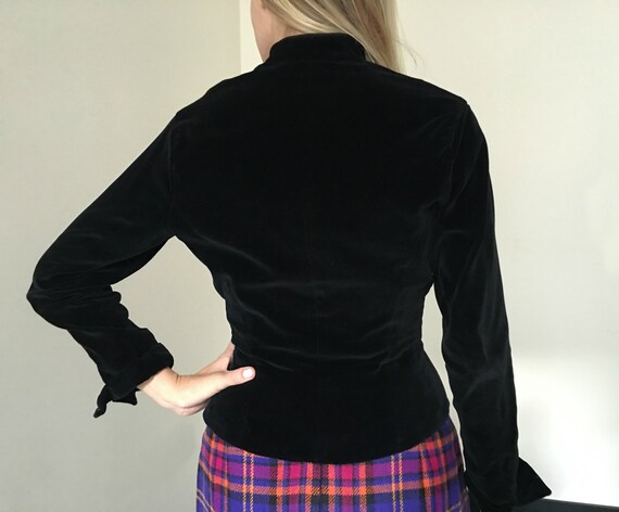 Vintage 60s Victorian Black Velvet Jacket - Gem