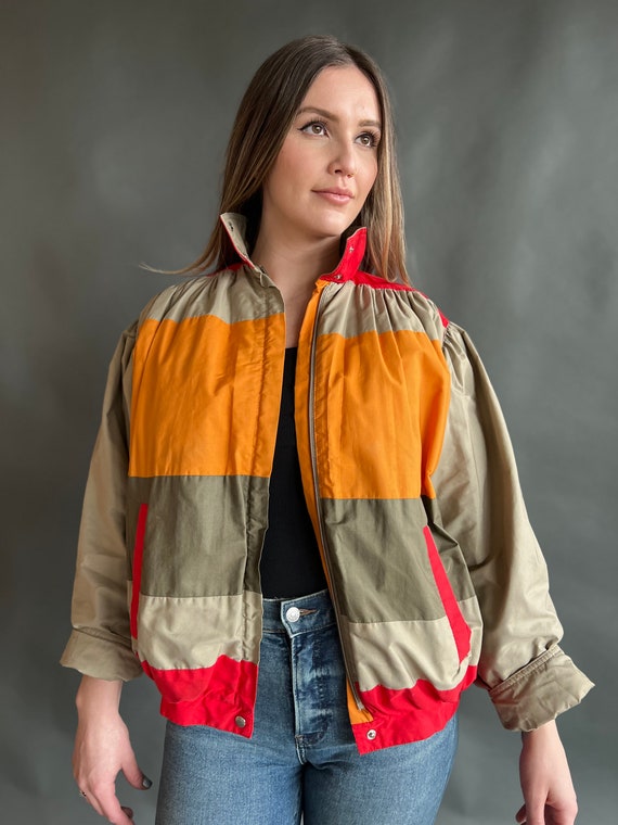 Vintage 80s Colorblock Puffer Jacket - Gem