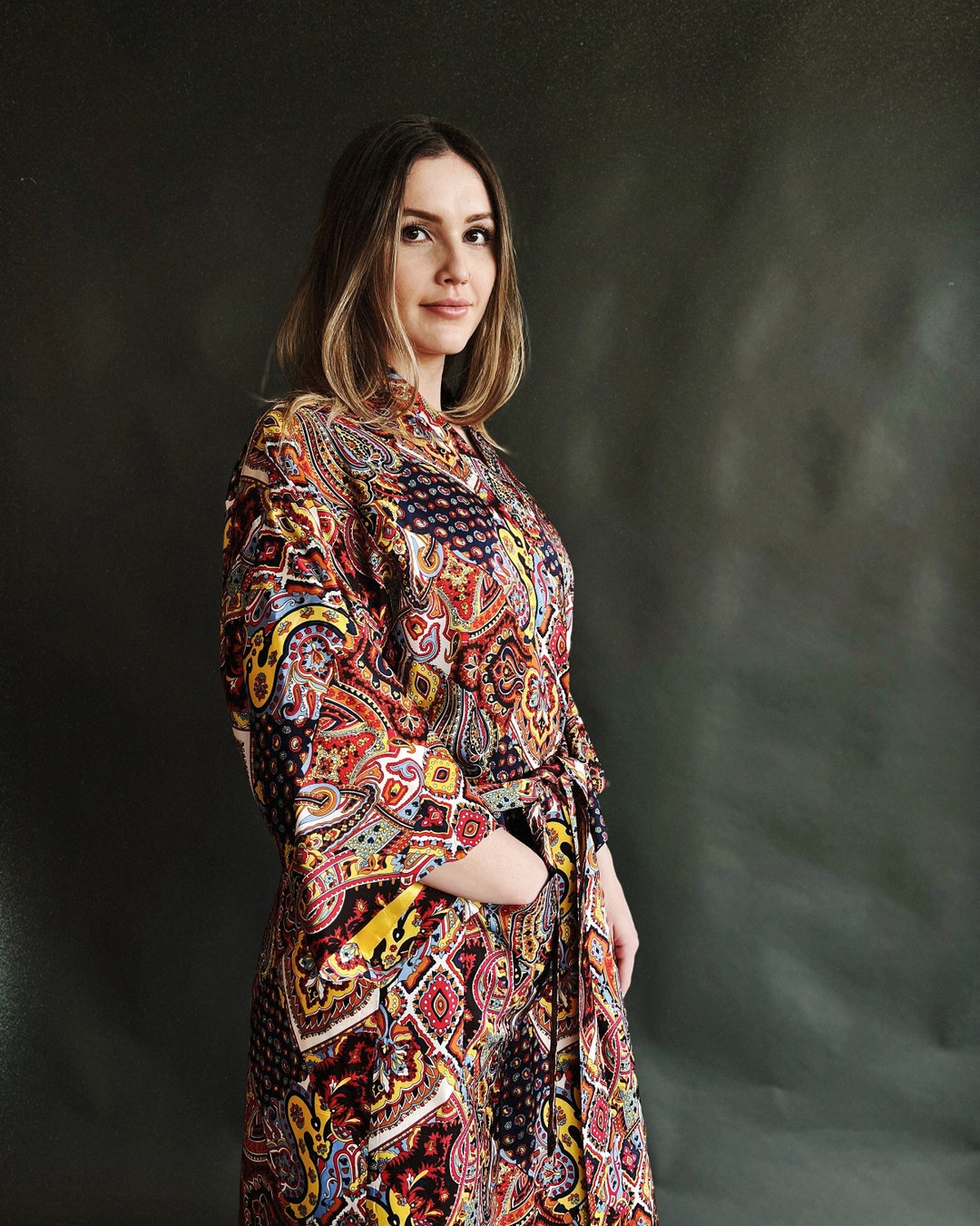 Vintage Christian Dior Silk Robe - Etsy