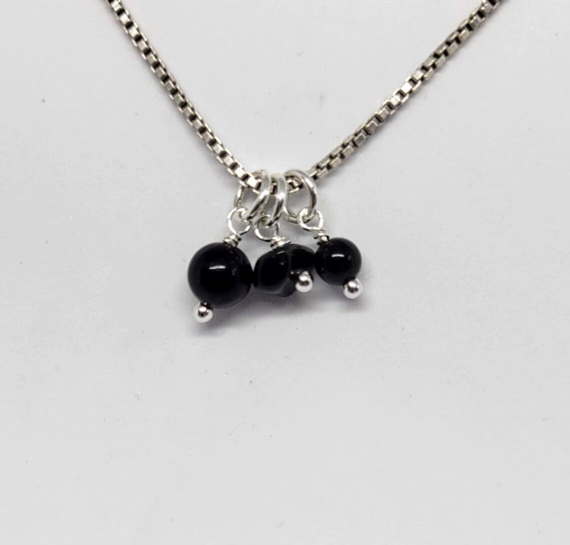 Tiny Obsidian Charm Wrapped in Sterling Silver Aka Dragon - Etsy