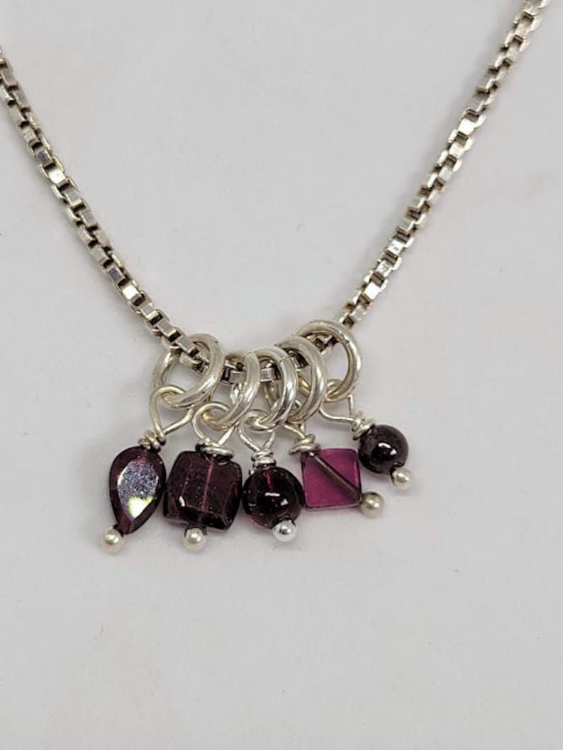 Tiny Garnet Charms Wrapped in Sterling Silver January - Etsy