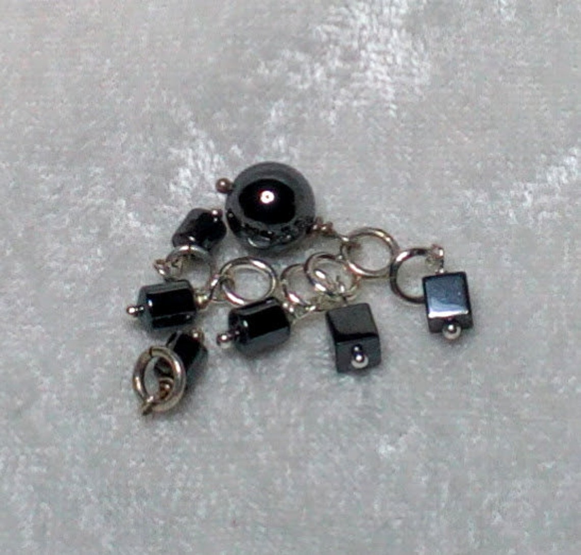 Tiny Hematite Charms Hand Wrapped in Sterling Silver - Etsy