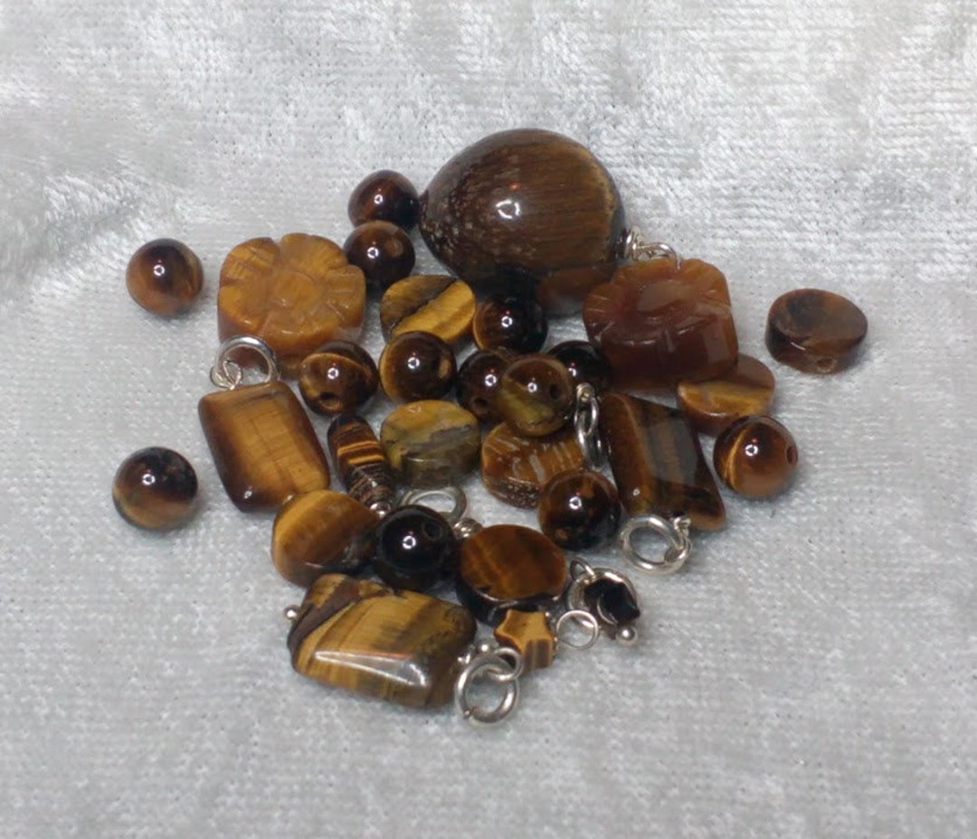 Sterling Silver Wrapped Tiger's Eye Charm - Etsy