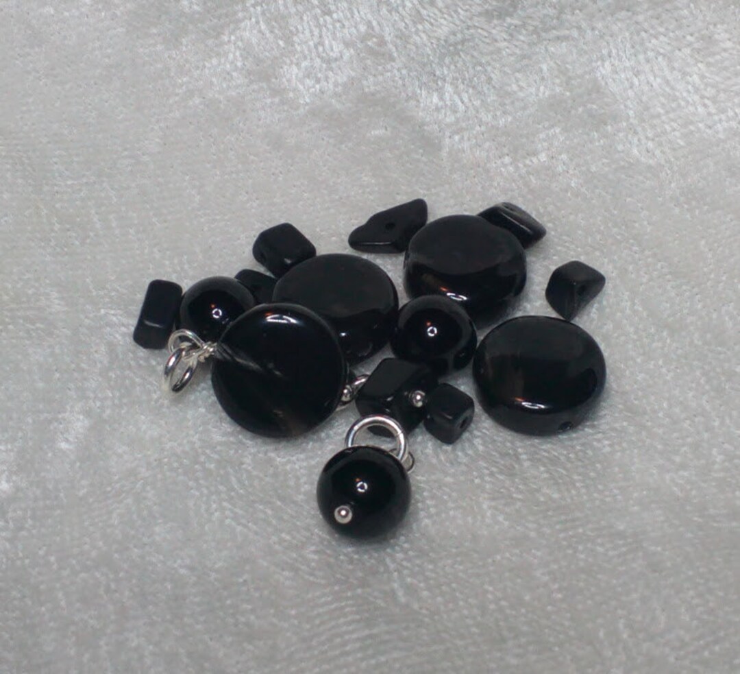Tiny Obsidian Charm Wrapped in Sterling Silver Aka Dragon - Etsy