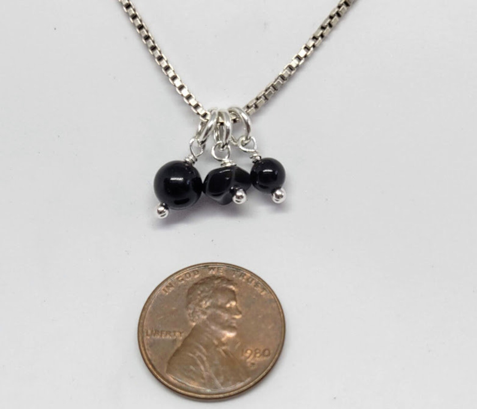 Tiny Obsidian Charm Wrapped in Sterling Silver Aka Dragon - Etsy