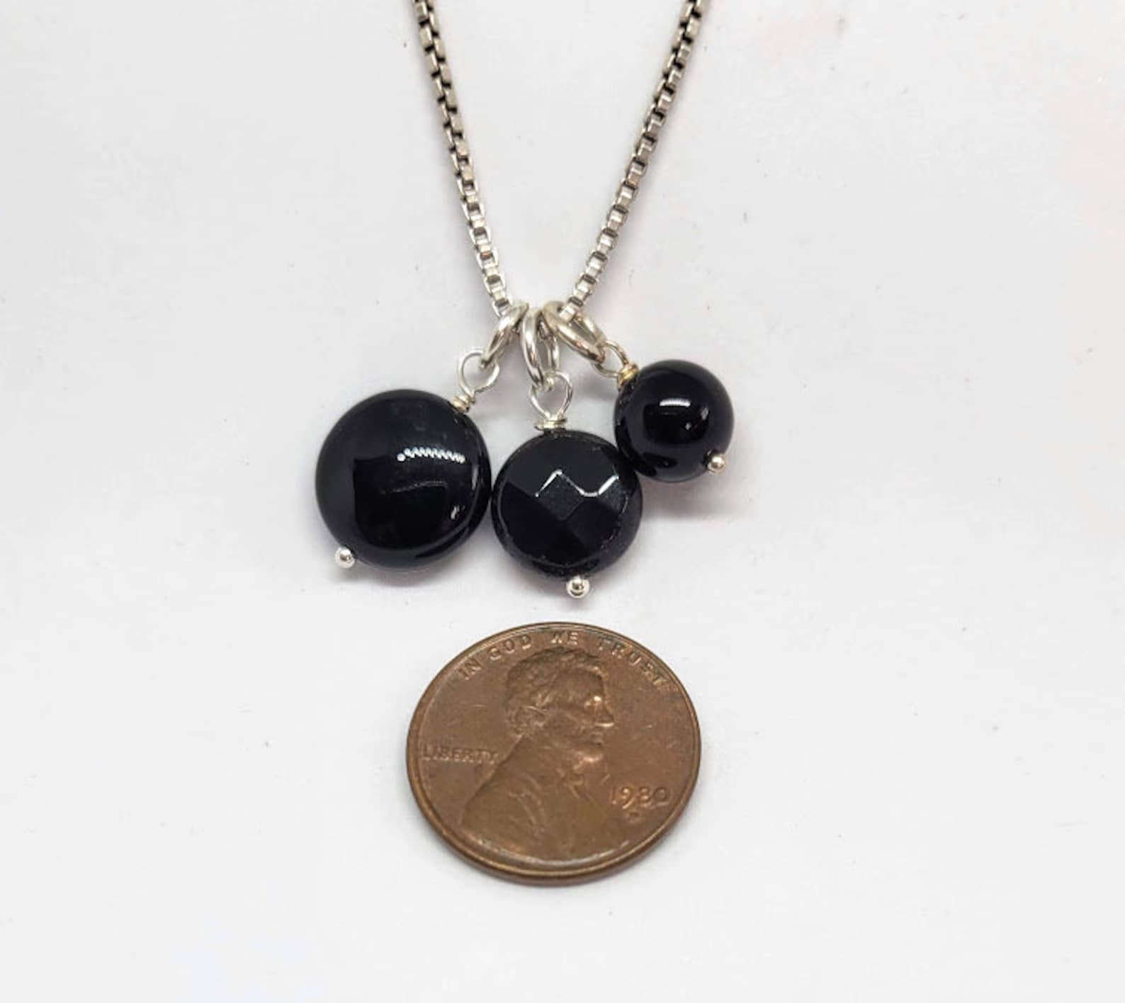 Tiny Obsidian Charm Wrapped in Sterling Silver Aka Dragon - Etsy