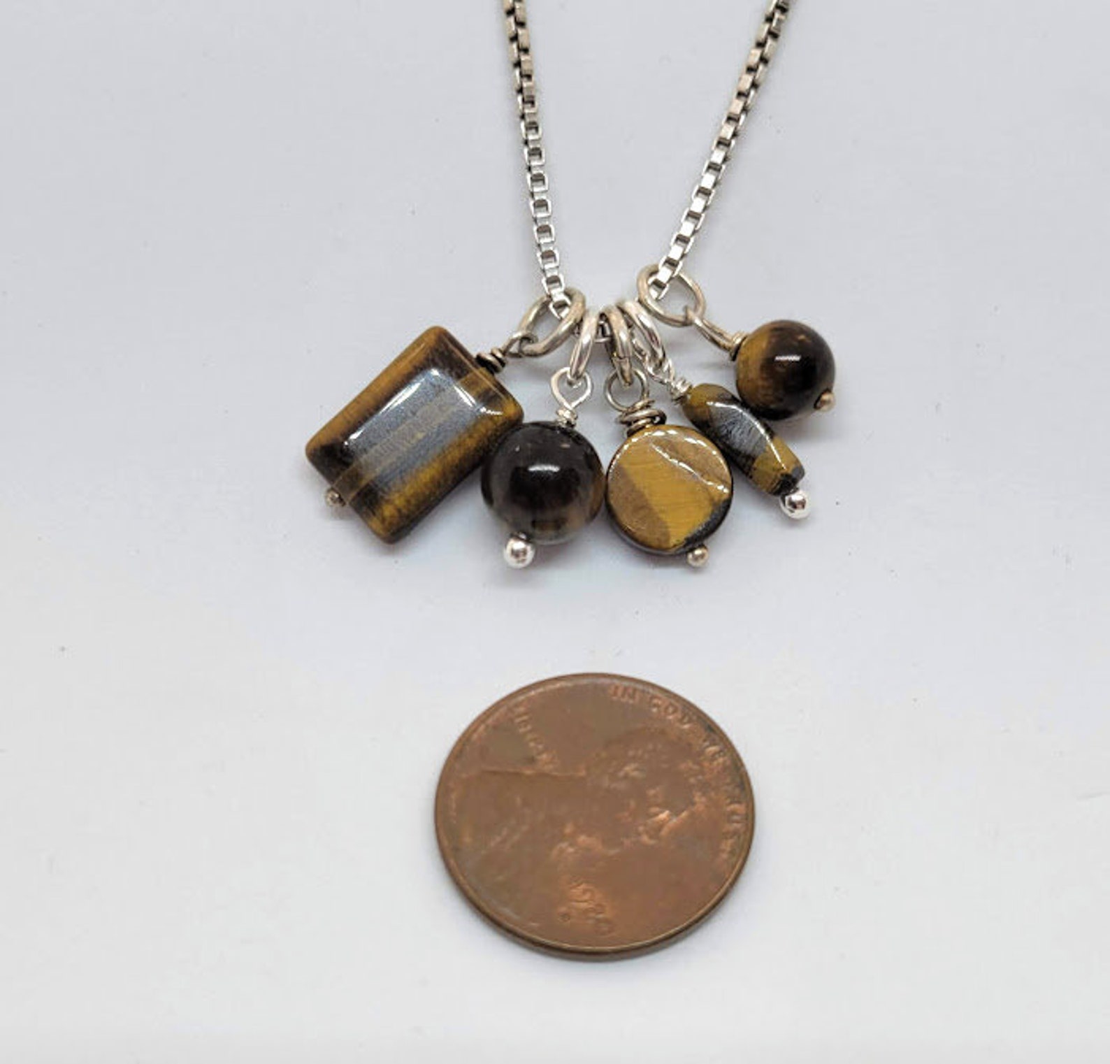 Sterling Silver Wrapped Tiger's Eye Charm - Etsy