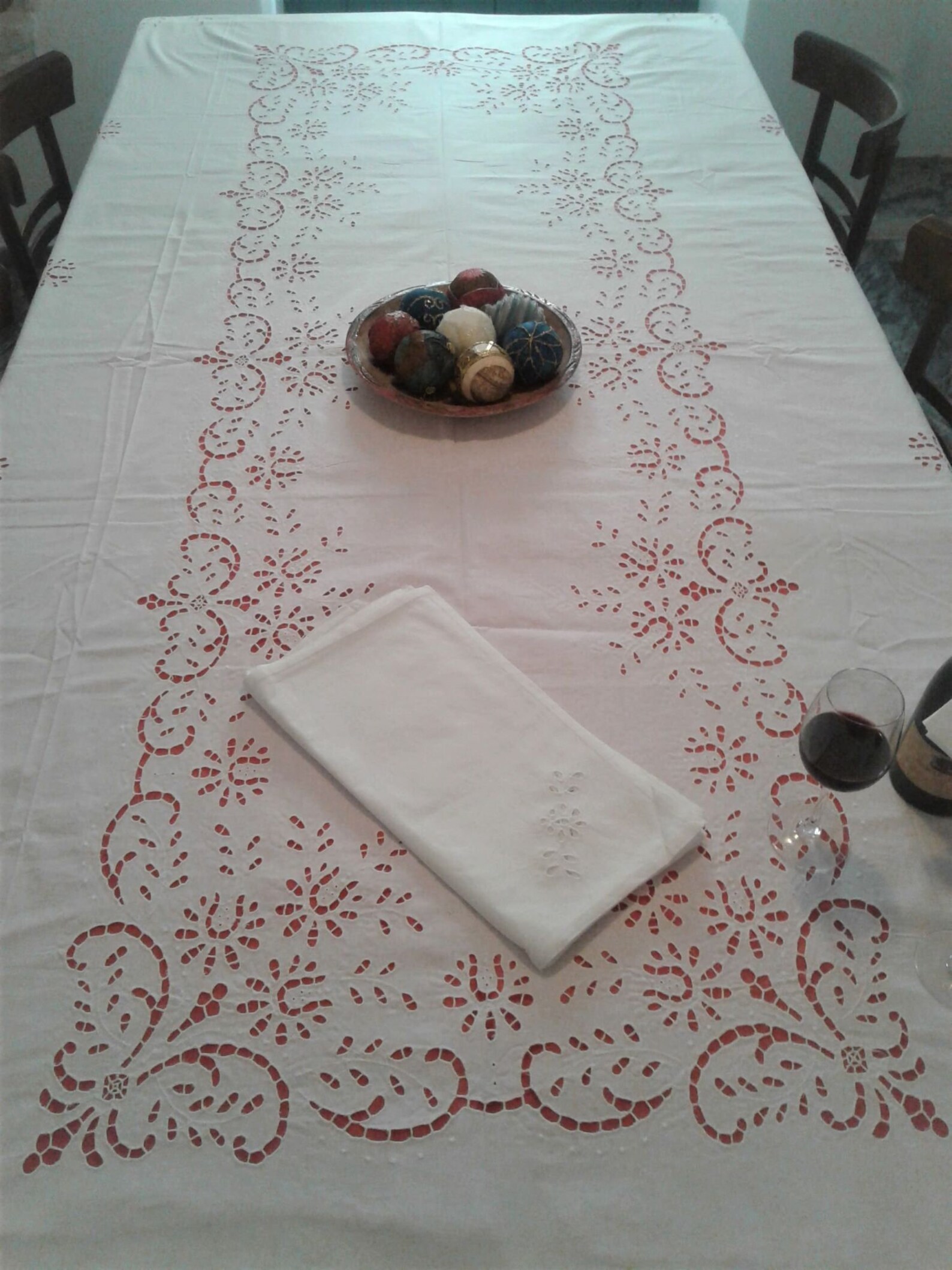 Beautiful Tablecloth With Handmade Cutwork Embroidery in White - Etsy