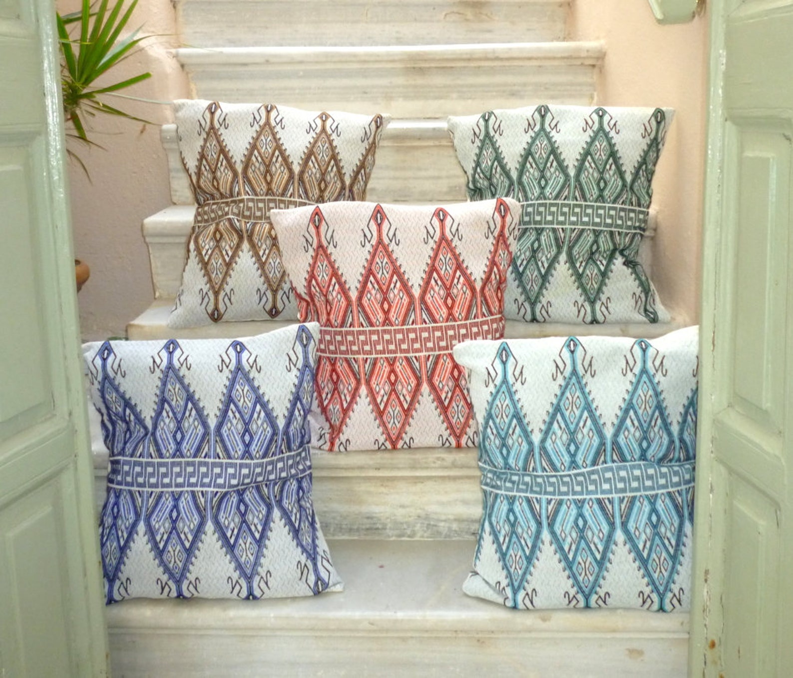 Traditional Woven Cushion Cover-geometrical Greek - Etsy