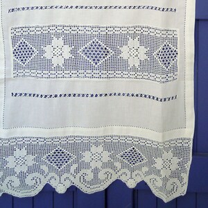 White Handmade Curtain With Lace-traditional Greek Handiwork-cottage ...