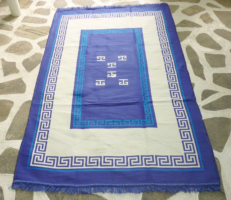 Cotton Kilim-greek Rugs-traditional Design With Meander-greek Product ...