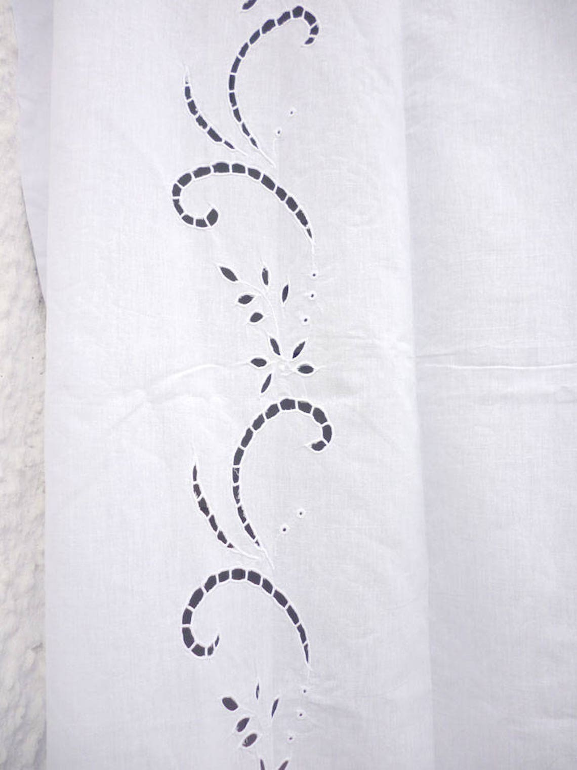 White Handmade Cutwork Curtain Cottage Chic Farm House - Etsy