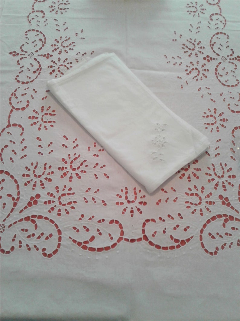 Beautiful Tablecloth With Handmade Cutwork Embroidery in White - Etsy
