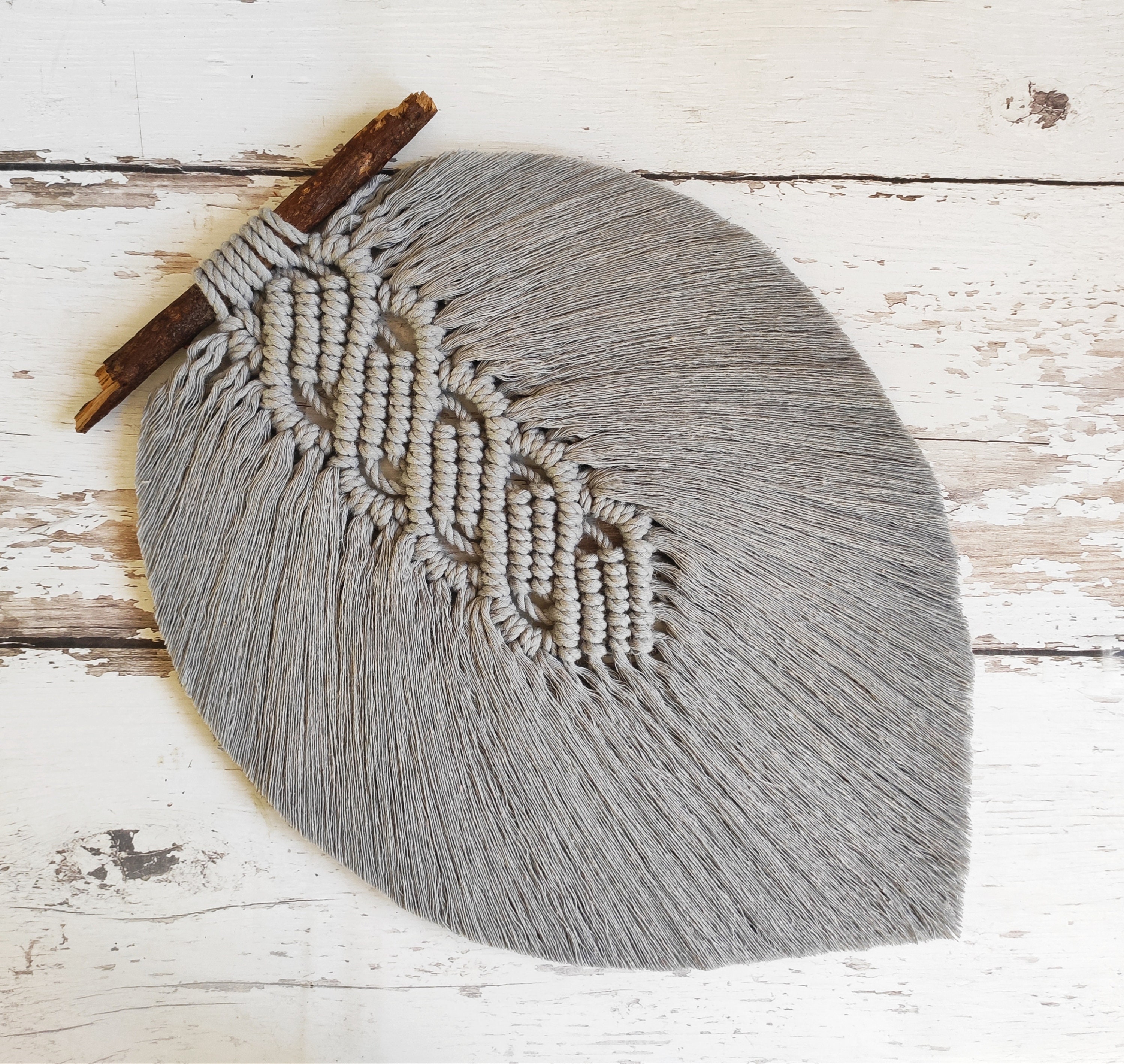 Macrame Feather PATTERN, Boho Chic Macrame Leaf, Photo Tutorial ...