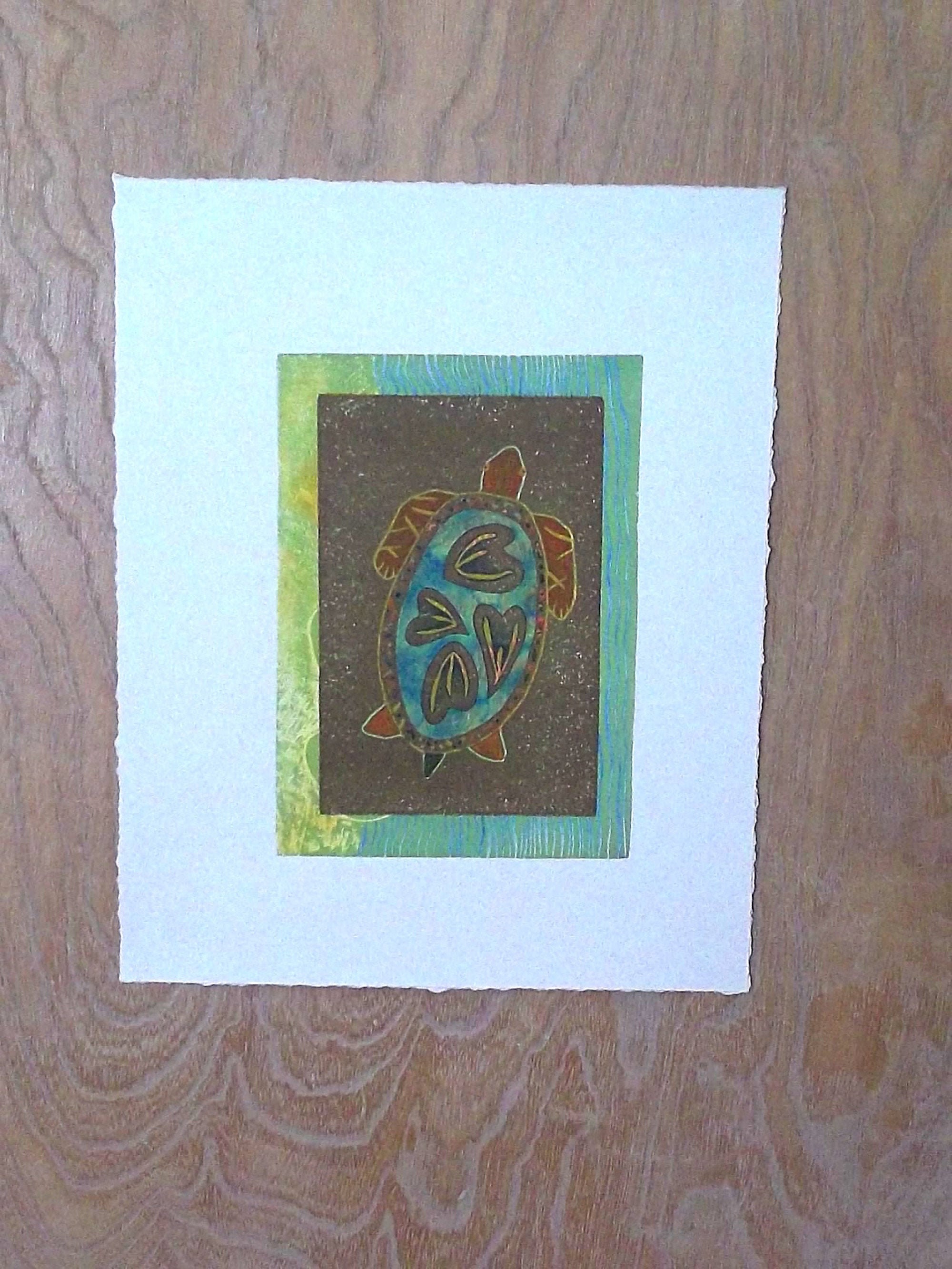 Watercolor Mixed Media Turtle - Etsy