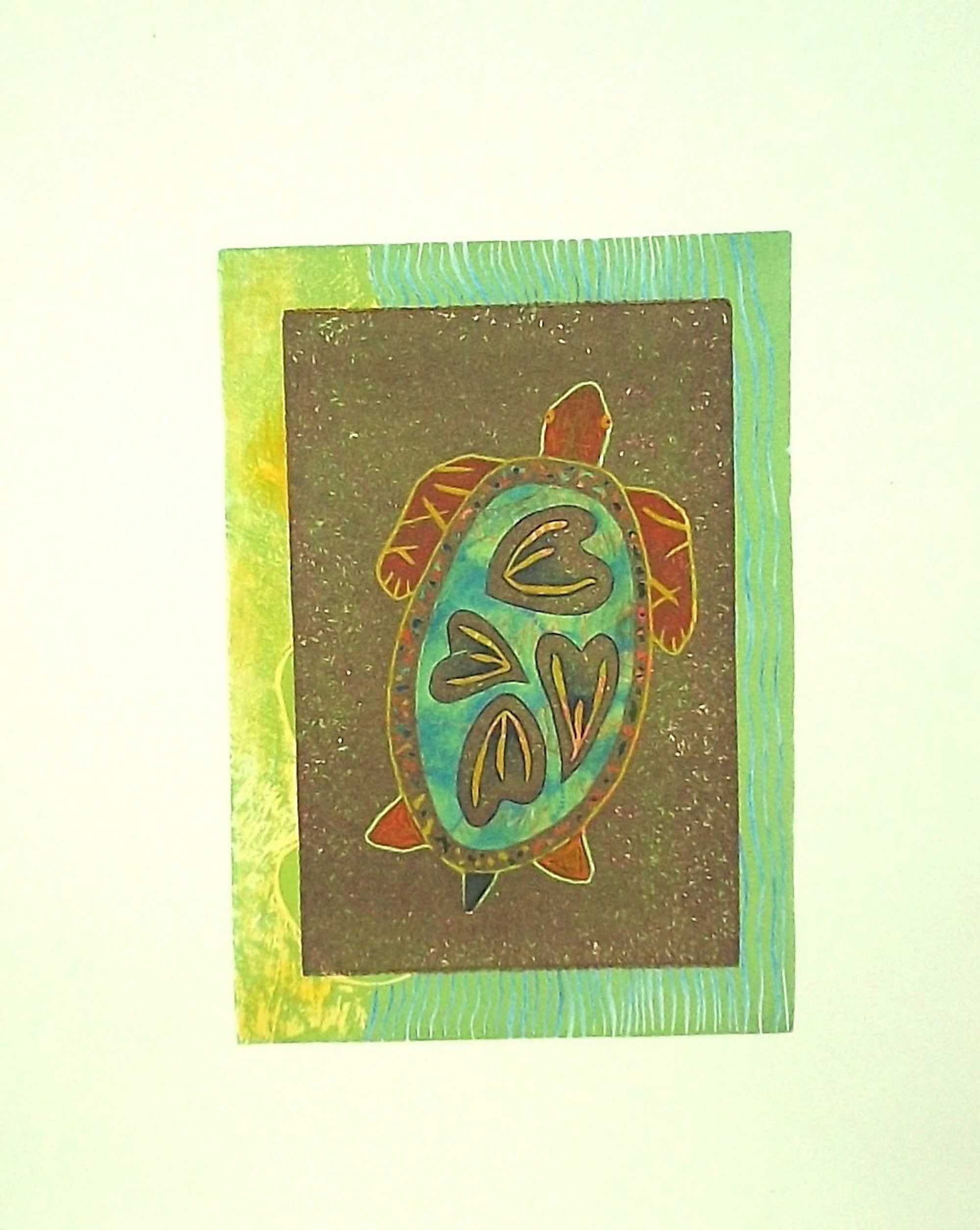 Watercolor Mixed Media Turtle - Etsy