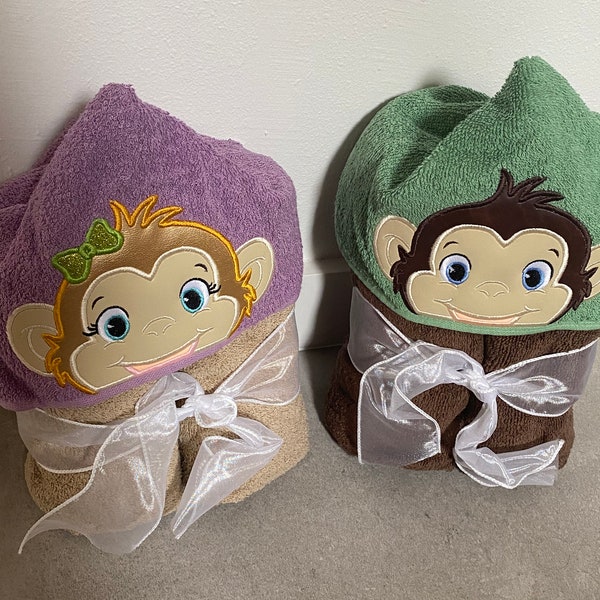 Monkey Hooded Towel - Etsy