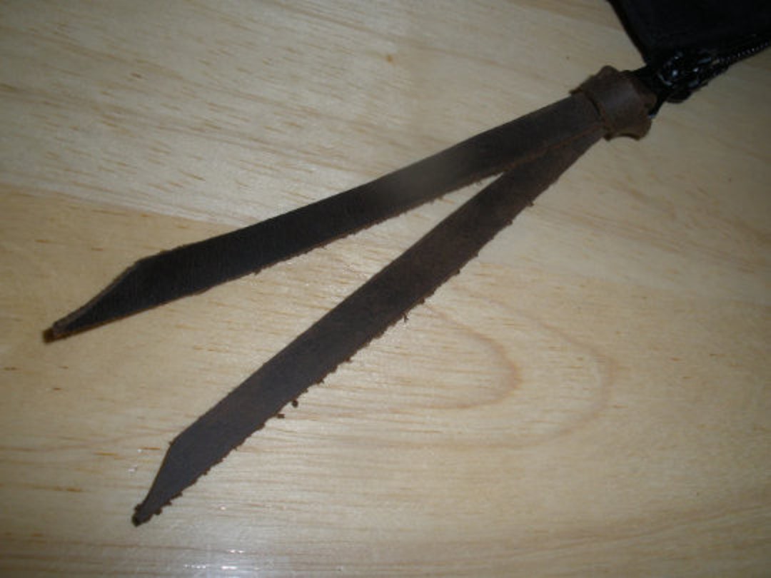 BROWN Leather Zipper Pull Tab or Tassel 12" Long and 1/4" Wide, for ...