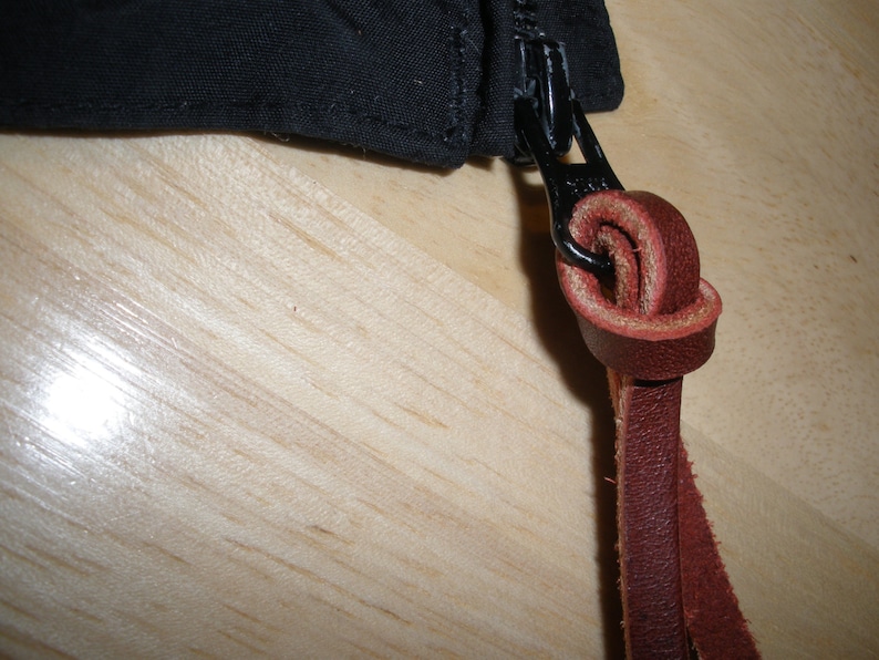 Leather Zipper Pull, Zipper Pull Tab, Burgundy Latigo Leather Zipper ...