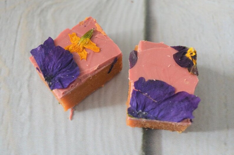 Handmade Traditional Fudge Decorated With Ruby Chocolate and Edible ...