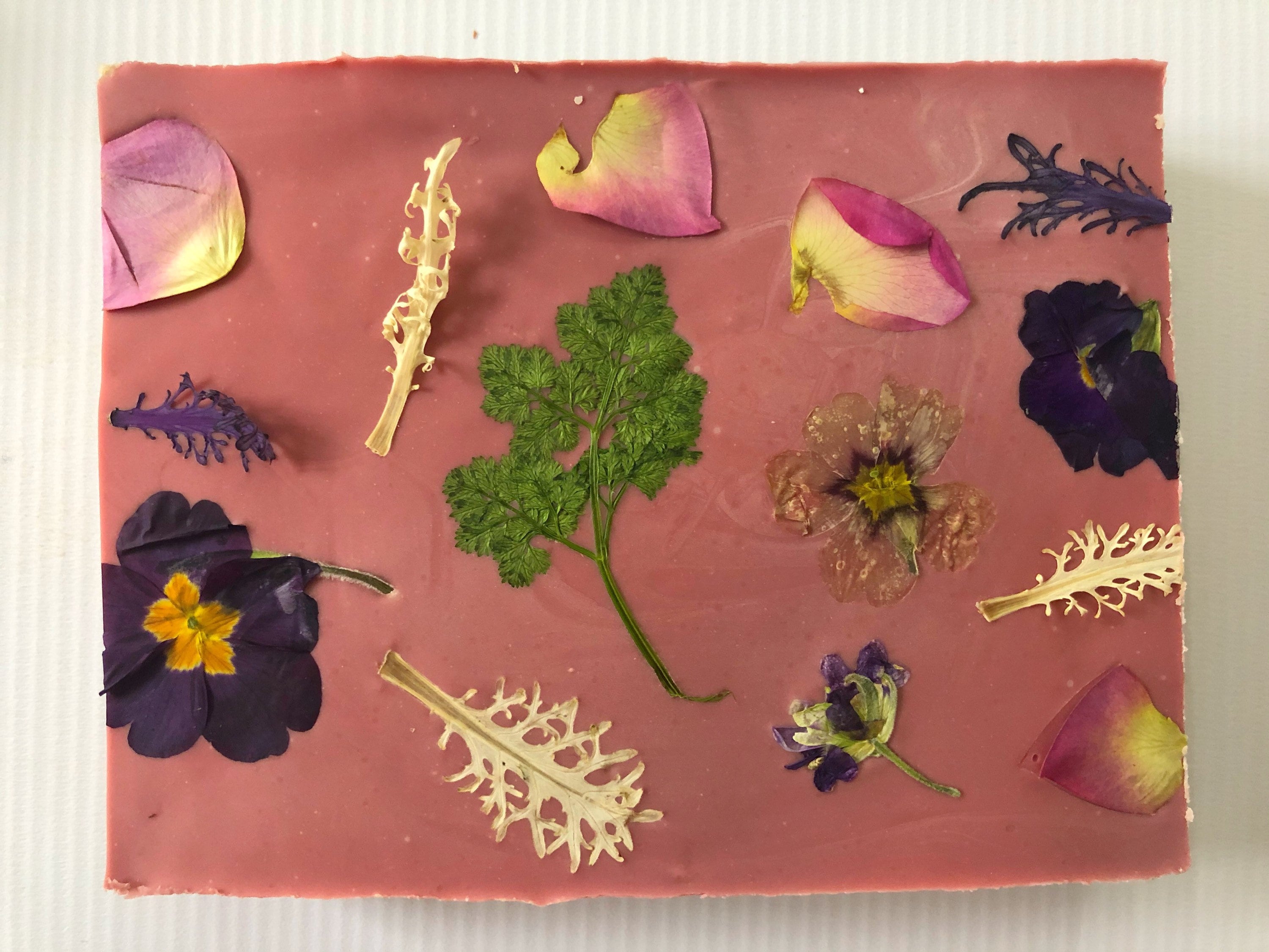 Handmade Traditional Fudge Decorated With Ruby Chocolate and Edible ...