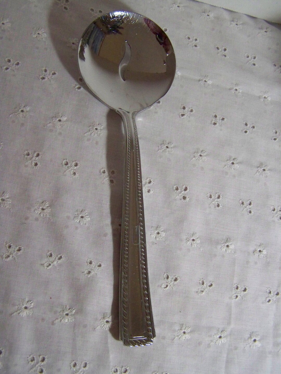 Oneida Community Flatware 9.5 Inch Round Slotted Serving Spoon 18/10 ...