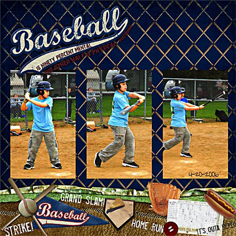 7th Inning Stretch Digital Scrapbook Mini-kit - Etsy