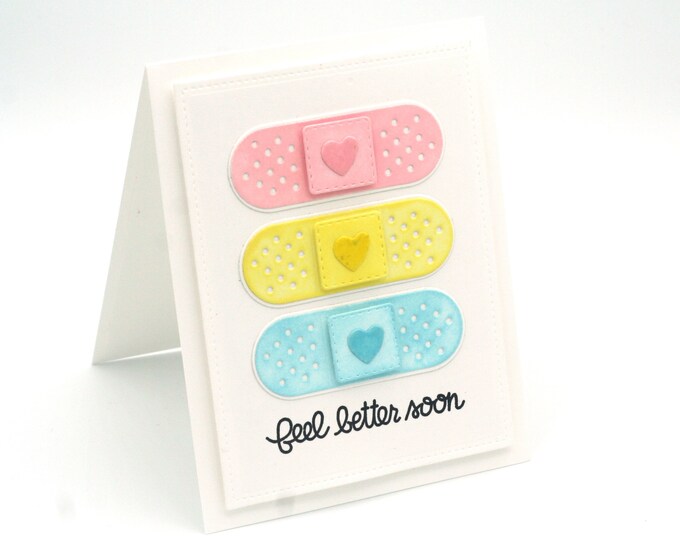 Band-aid Card, Get Well Cards, Hearts and Hugs, Bandage Blank Card ...