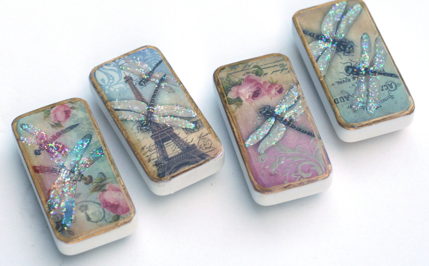 Dragonfly Magnets Paris Vintage Nature Domino Magnet Set - Etsy