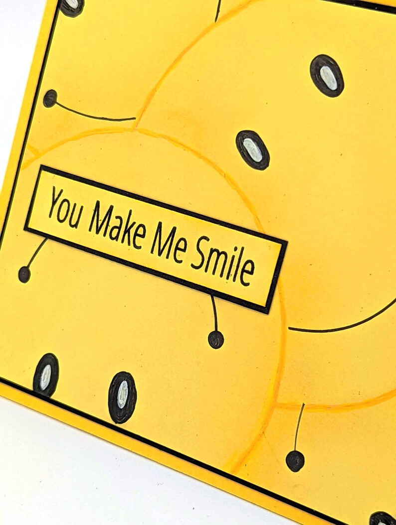 Smiley Face Card Smile Blank Card Happy Face Yellow Just - Etsy