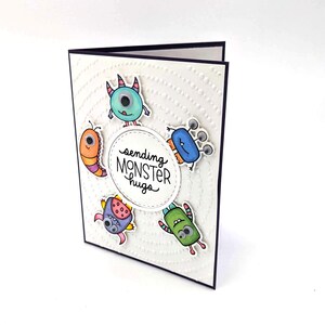 Monster Hugs Card, Birthday Card for Children, Cute Aliens Thinking of ...