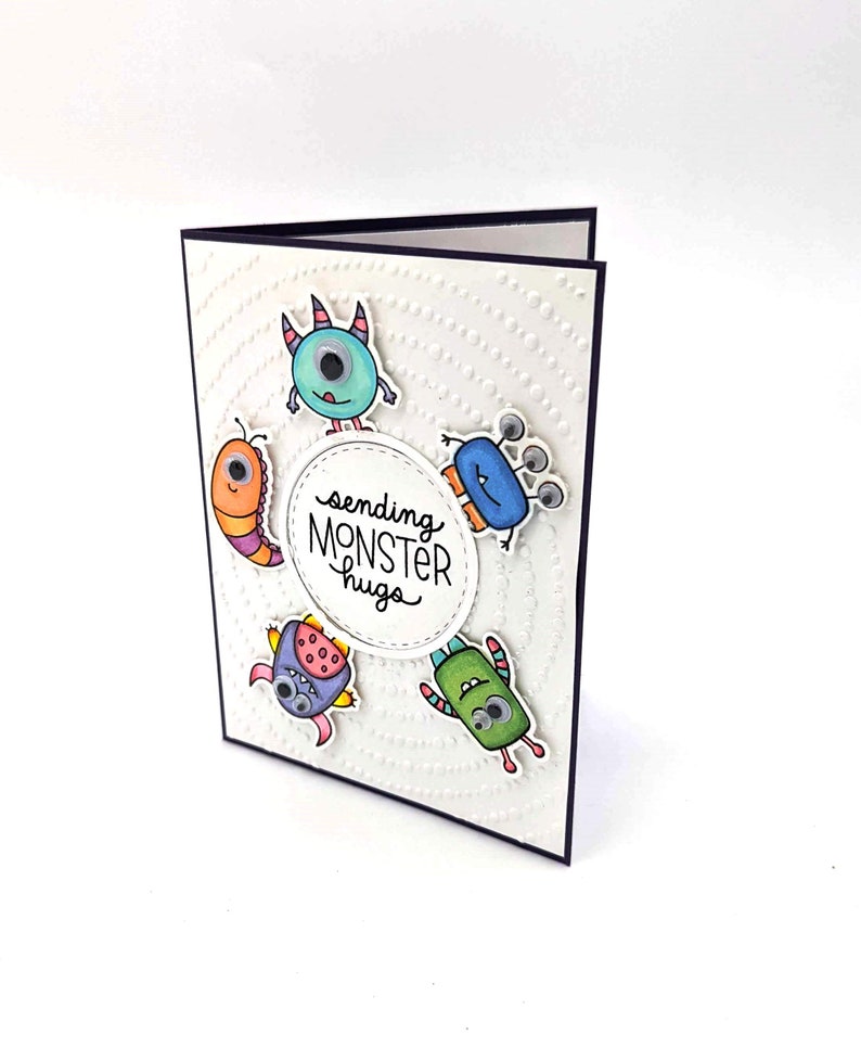 Monster Hugs Card, Birthday Card for Children, Cute Aliens Thinking of ...