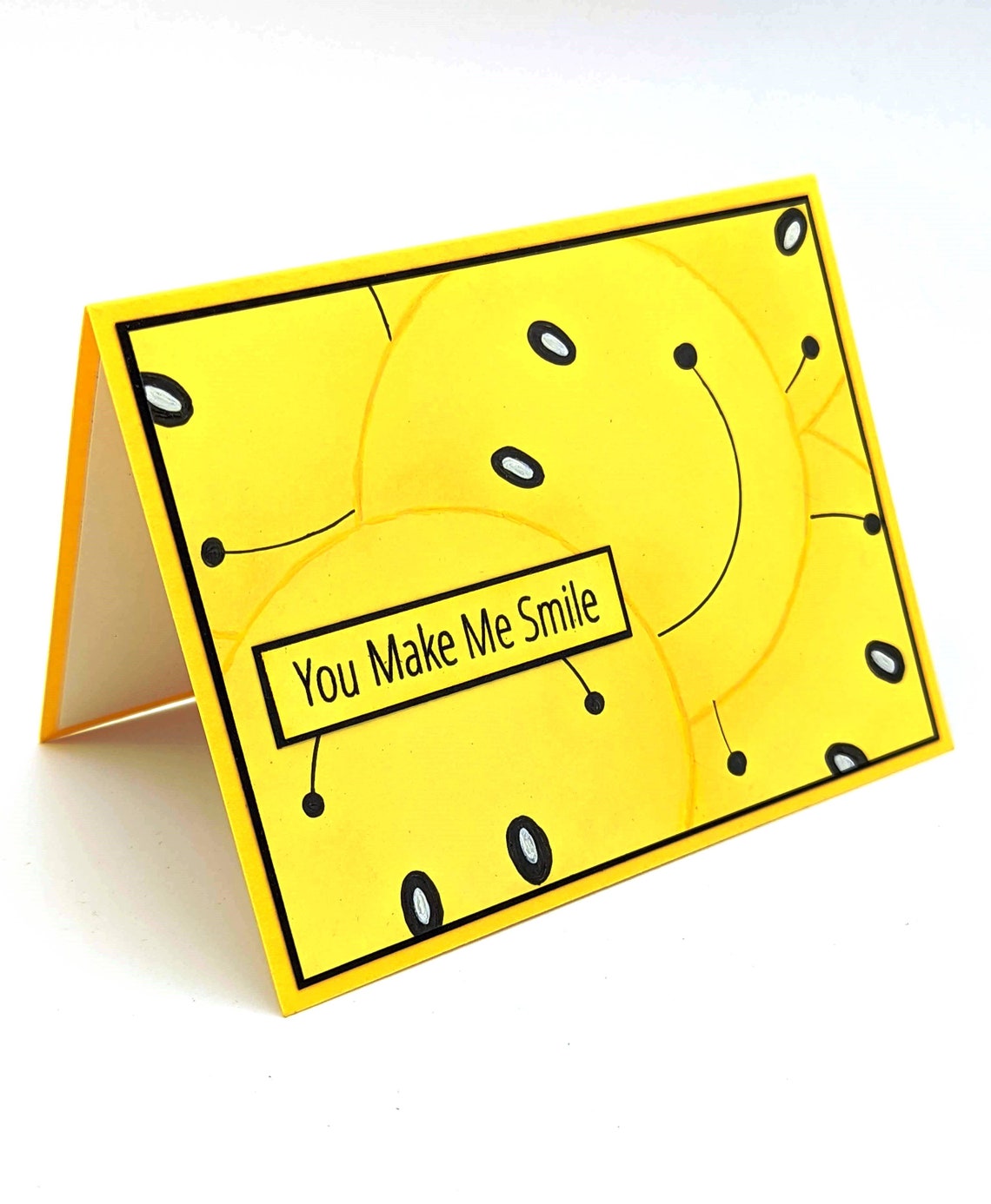 Smiley Face Card, Smile Blank Card, Happy Face, Yellow Just Because ...