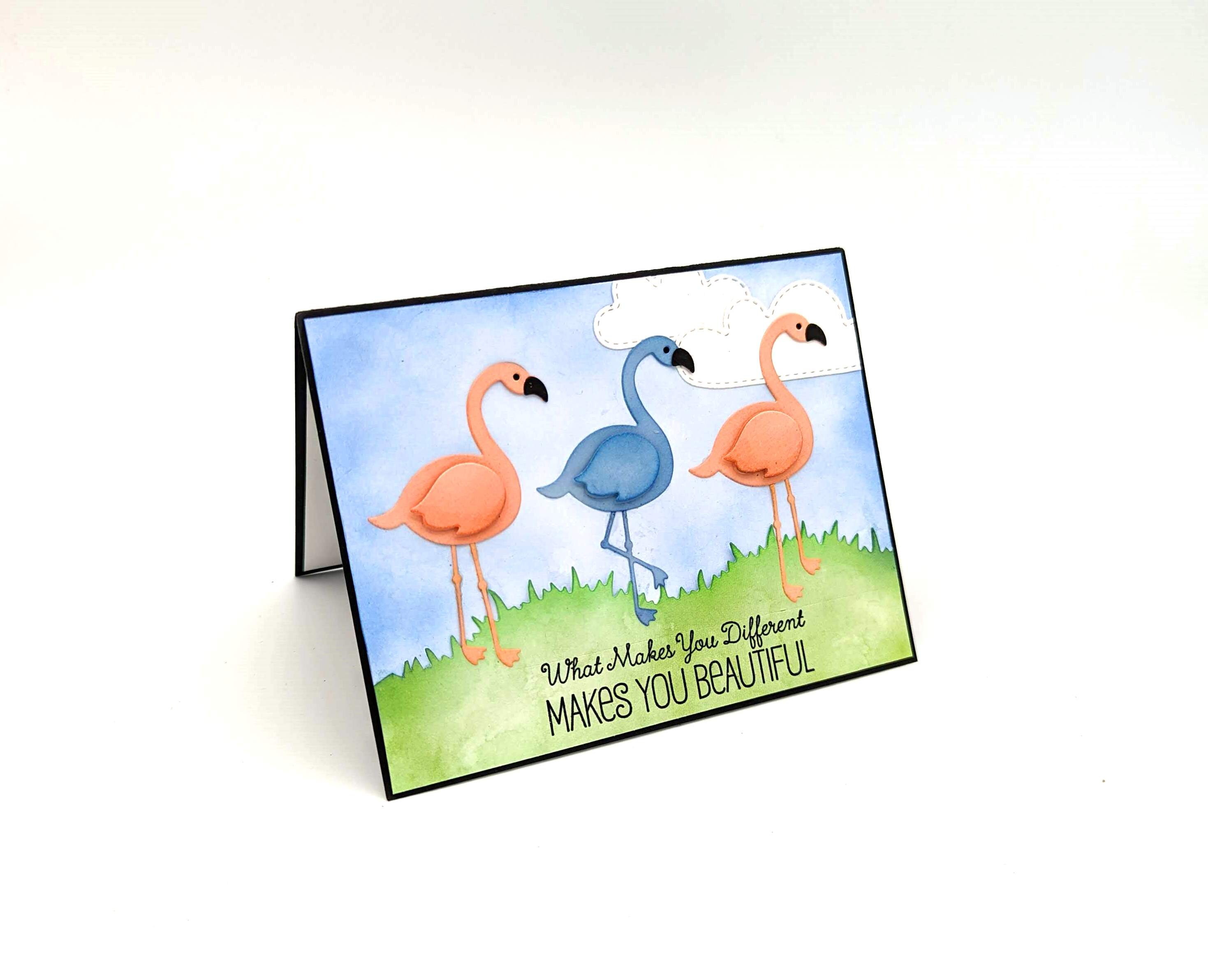Pink Flamingo Card, Inspire, Encouragement Blank, Celebrate Special and ...