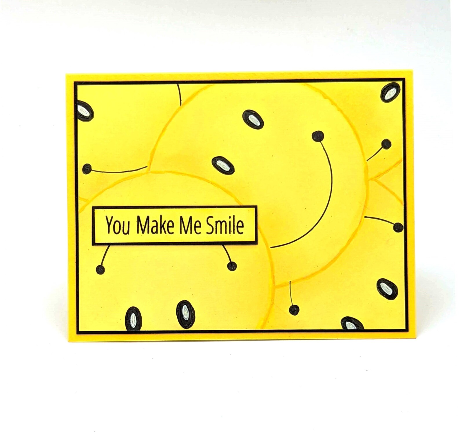 Smiley Face Card, Smile Blank Card, Happy Face, Yellow Just Because ...