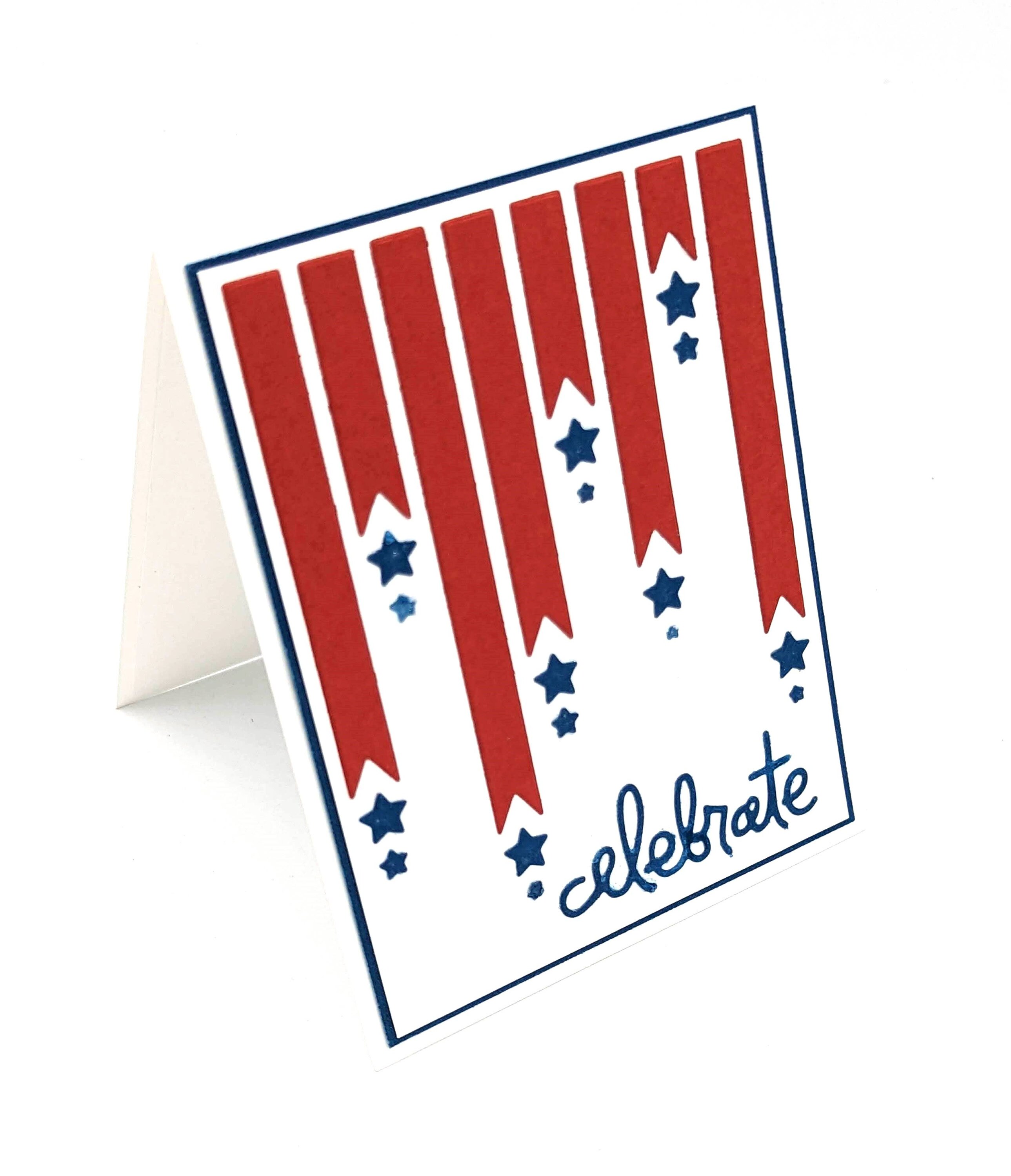 Celebrate Card, Patriotic Blank Card, Stars and Stripes, Veteran ...