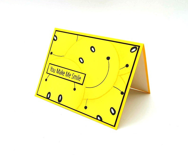 Smiley Face Card Smile Blank Card Happy Face Yellow Just - Etsy