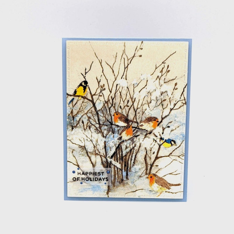 Bird Christmas Card - Etsy