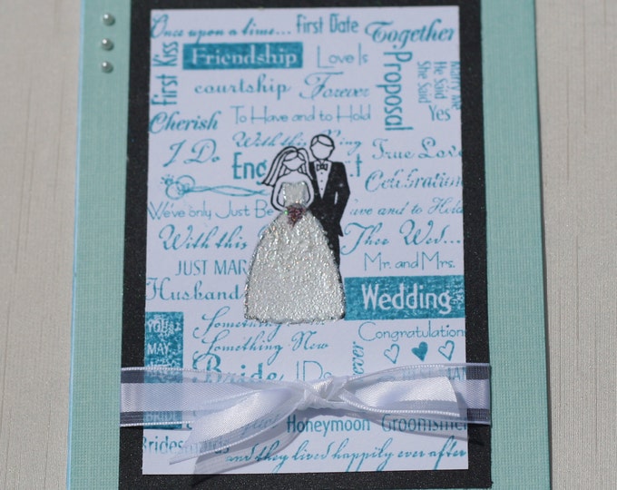 Tiffany Blue Wedding Card Congratulations Modern Bride and Groom ...