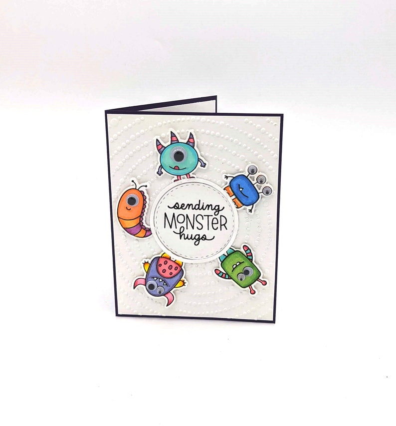 Monster Hugs Card, Birthday Card for Children, Cute Aliens Thinking of ...