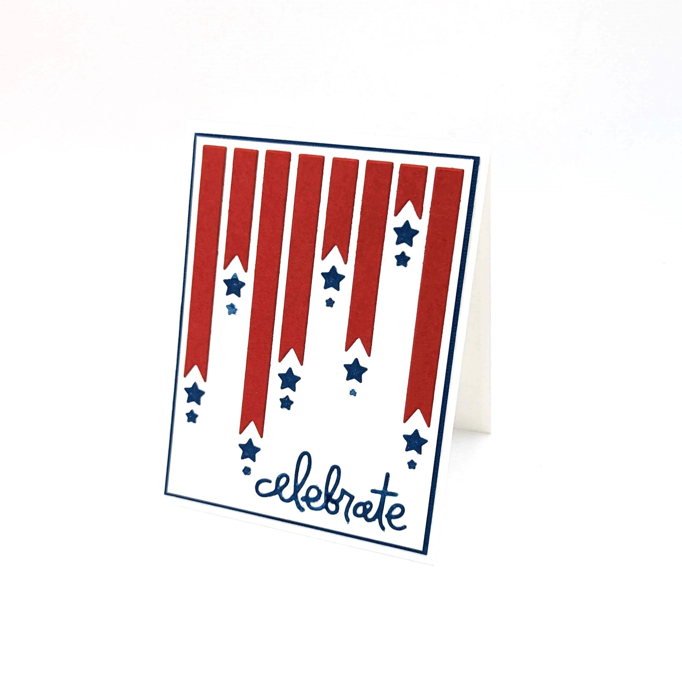 Celebrate Card, Patriotic Blank Card, Stars and Stripes, Veteran ...