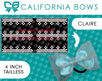 Zoey 4 Cheer Bow Rhinestone Tailless Template SVG DXF - Etsy