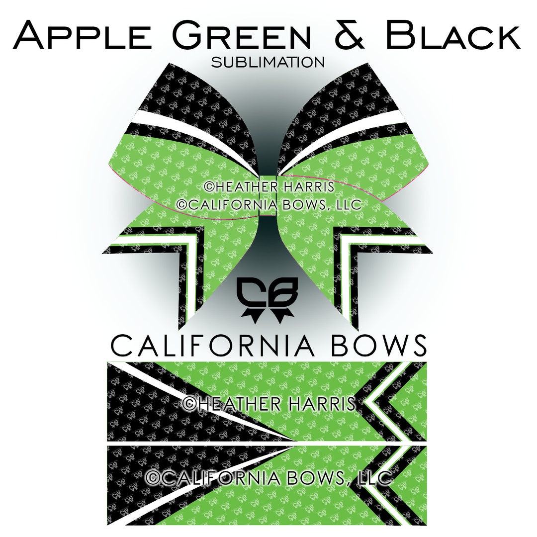 Apple Green Athletic Cheer Bow Design Sublimation Download PNG - Etsy