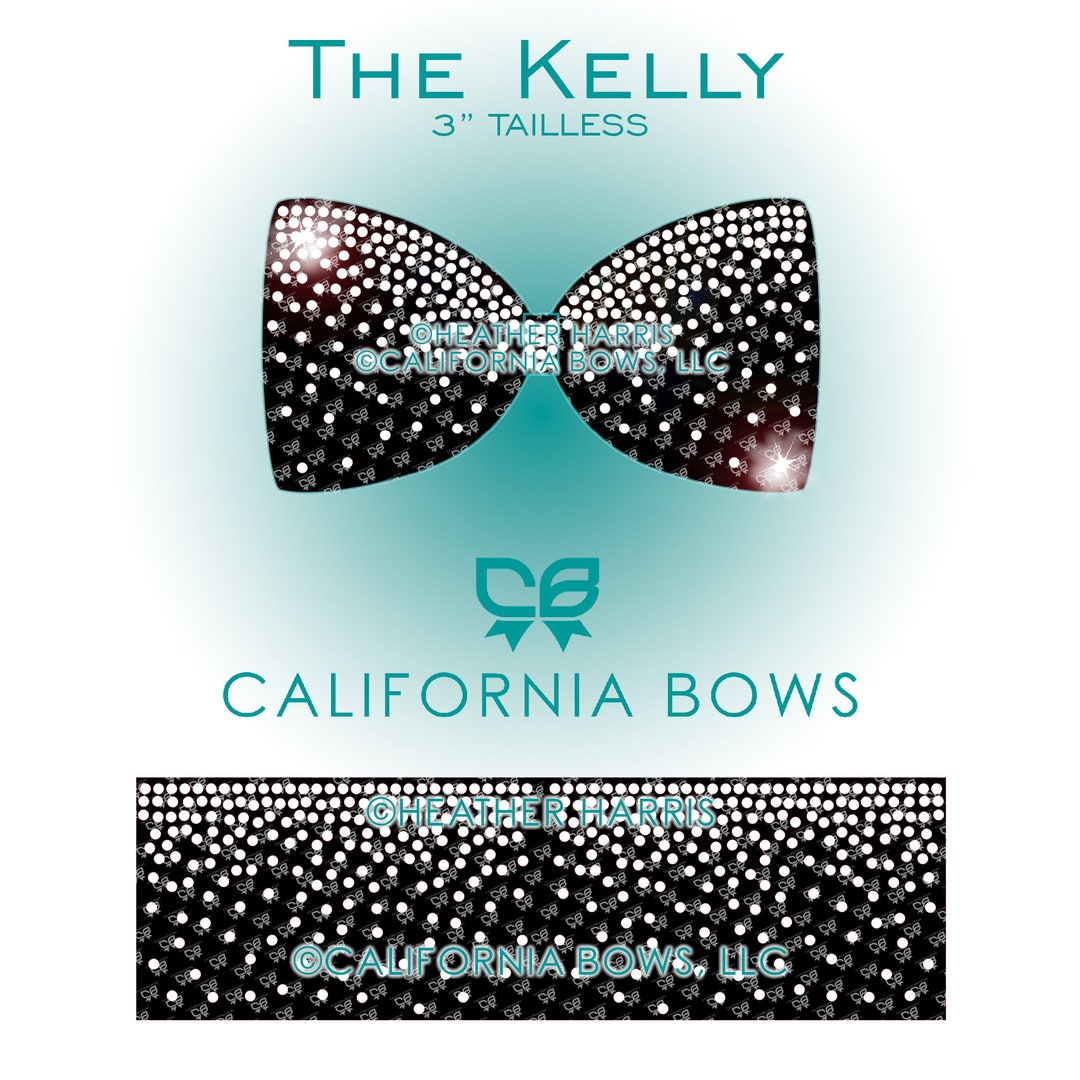 Kelly 3" Cheer Bow Rhinestone Tailless Template - Etsy