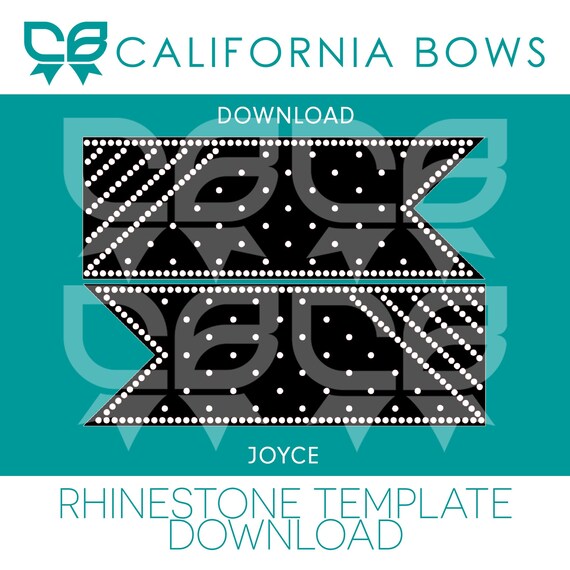 Joyce 3 Cheer Bow Rhinestone Template SVG Jpg PDF - Etsy